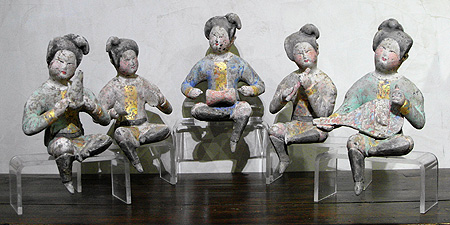 Orchestra with 5 Fat Lady musicians - Tang Dynasty (618–907) - terra cotta